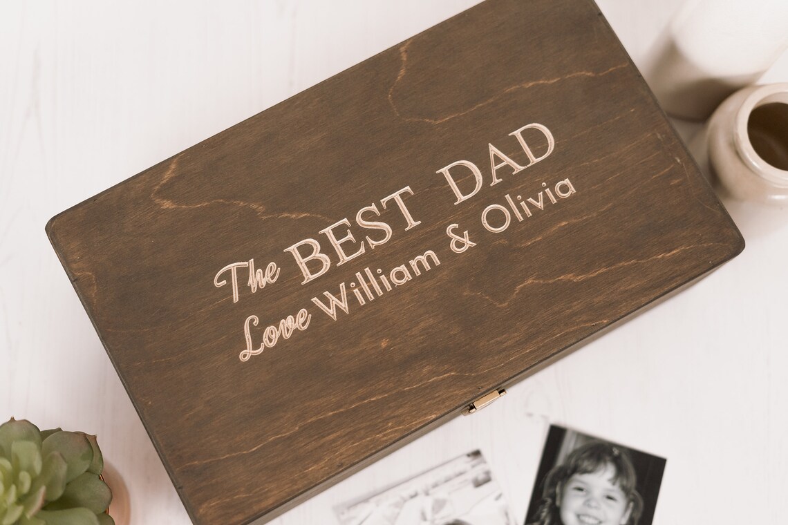The Best Dad Personalised Wooden Keepsake Box - Etsy