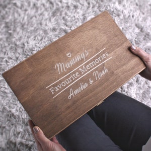 Mummy's Favourite Memories Keepsake Box Personalised Carved Wooden ...