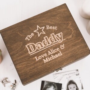 The Best Daddy Personalised Wooden Watch and Cufflink Box Father's Day ...