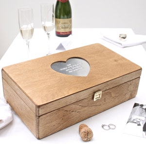 Wooden Heart Keepsake Box personalised wedding gift memory | Etsy