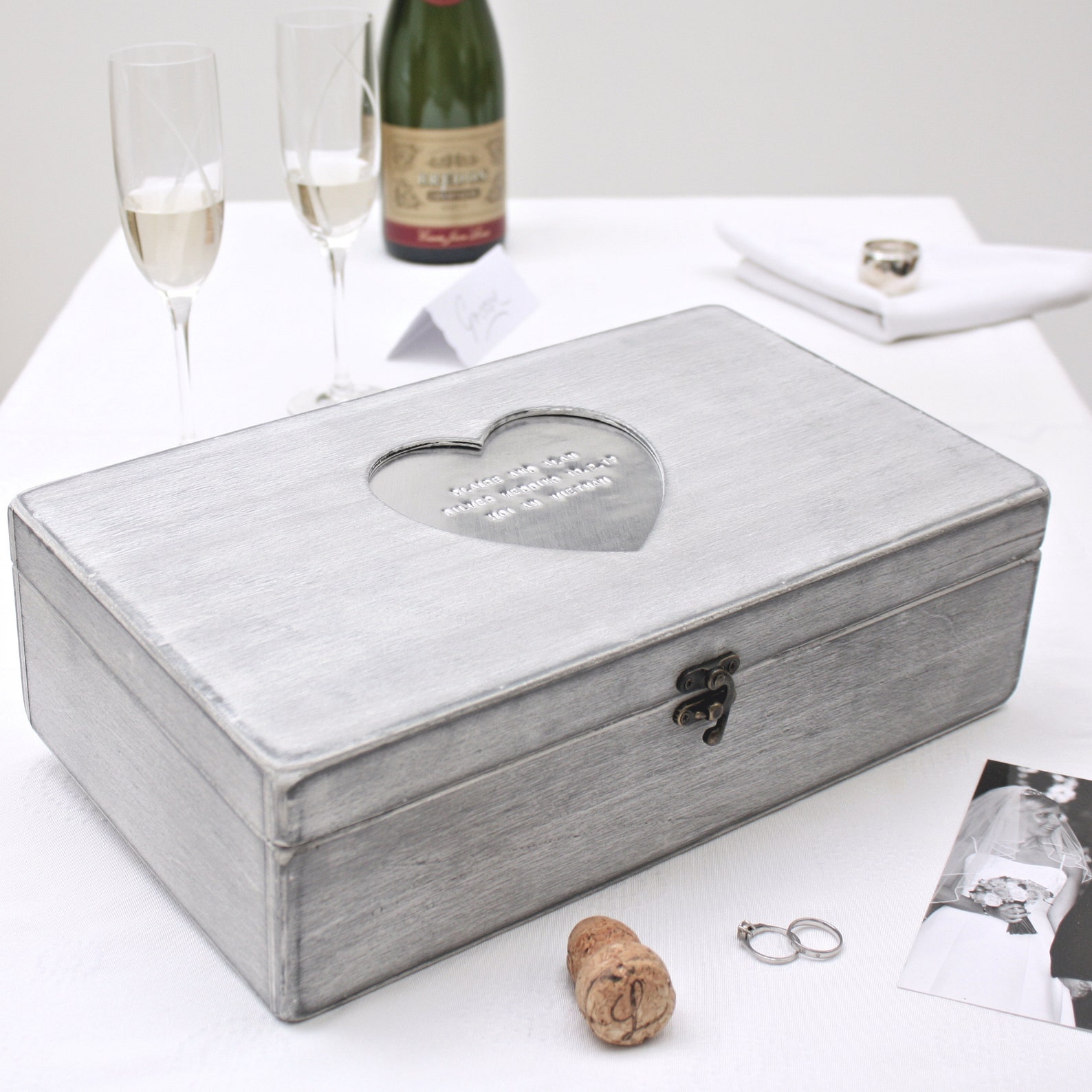 Wooden Heart Keepsake Box Personalised Wedding Gift Memory | Etsy