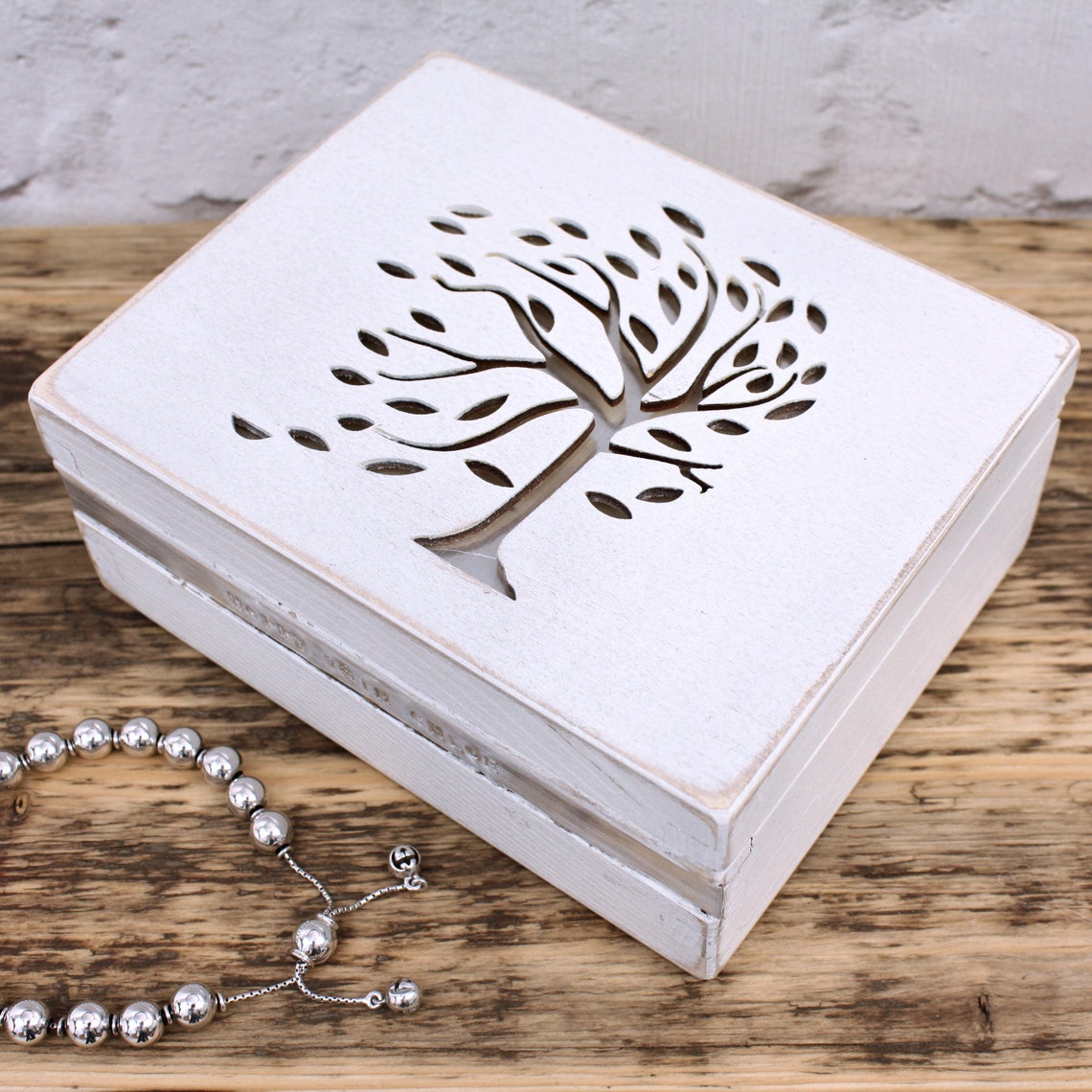 Wooden Tree Filigree Trinket Box Personalised Wooden - Etsy