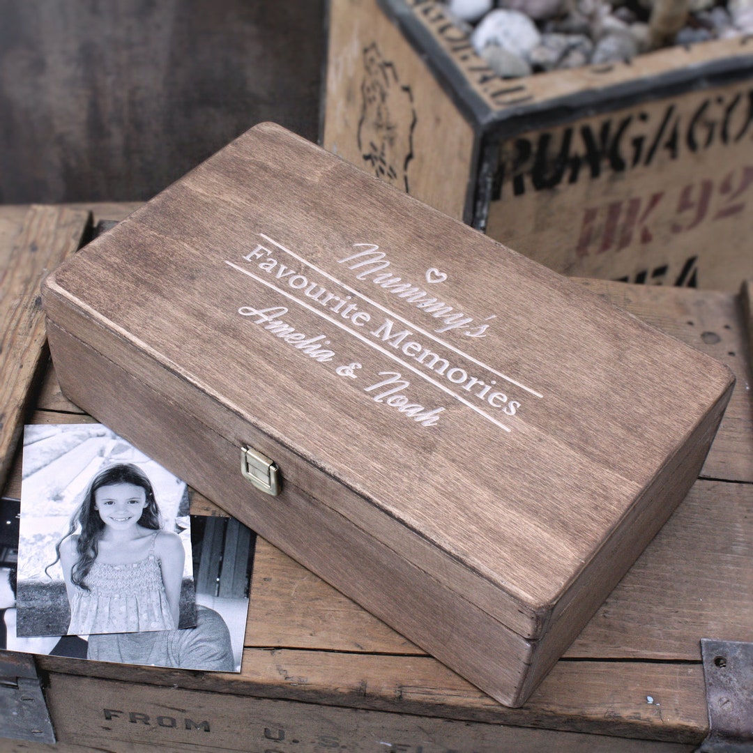 Mummy's Favourite Memories Keepsake Box Personalised Carved Wooden ...