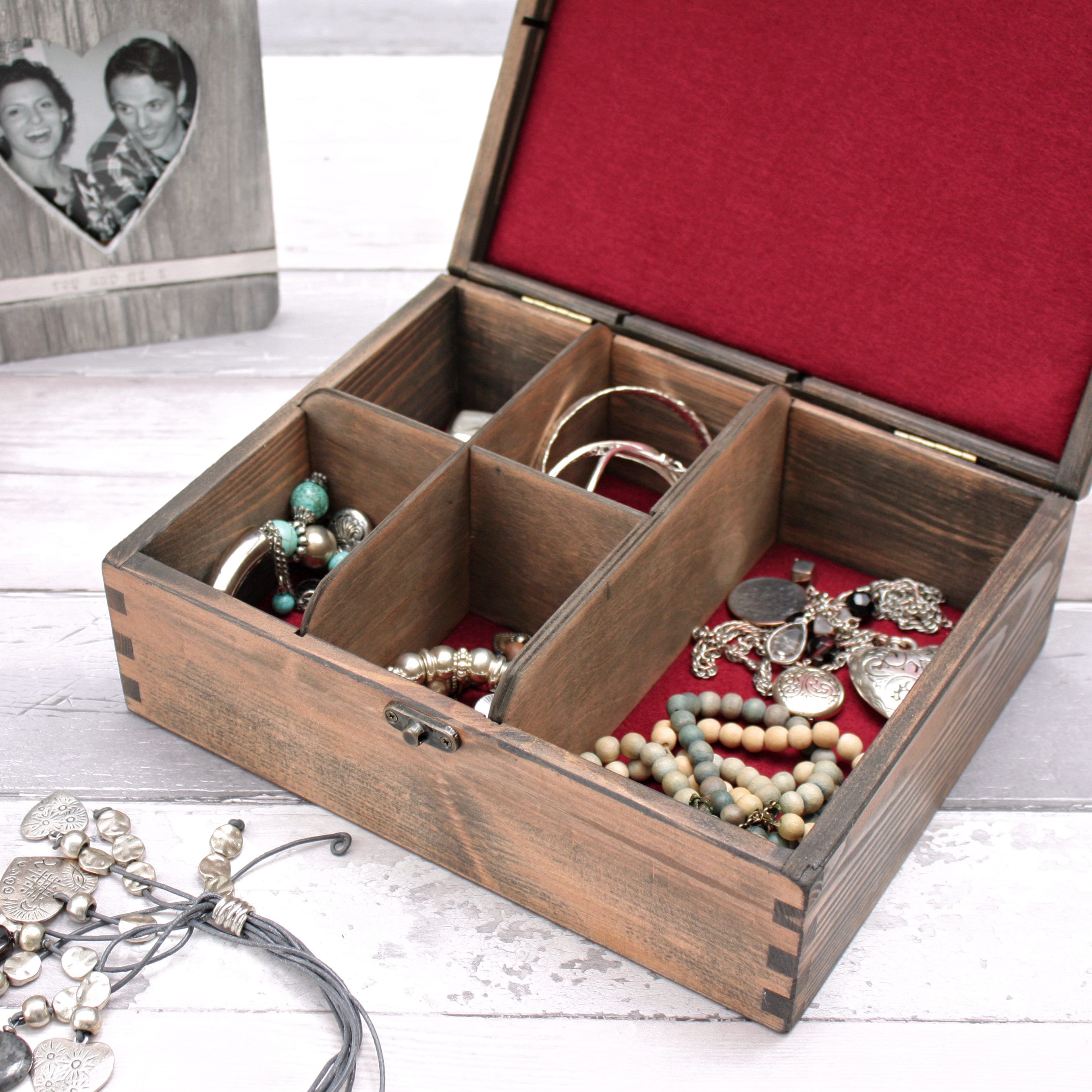 Wooden Jewellery Box Large Personalised Keepsake - Etsy UK