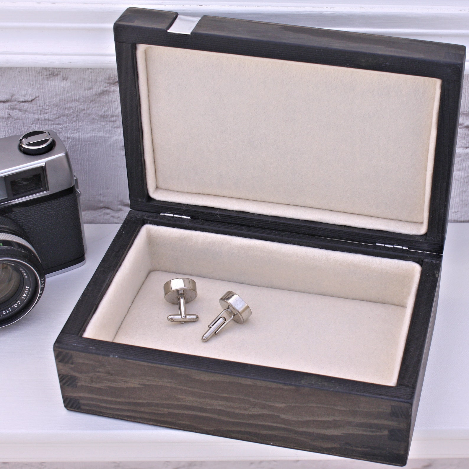Personalised Wooden Cufflink Box Mens Watch Box Fathers - Etsy