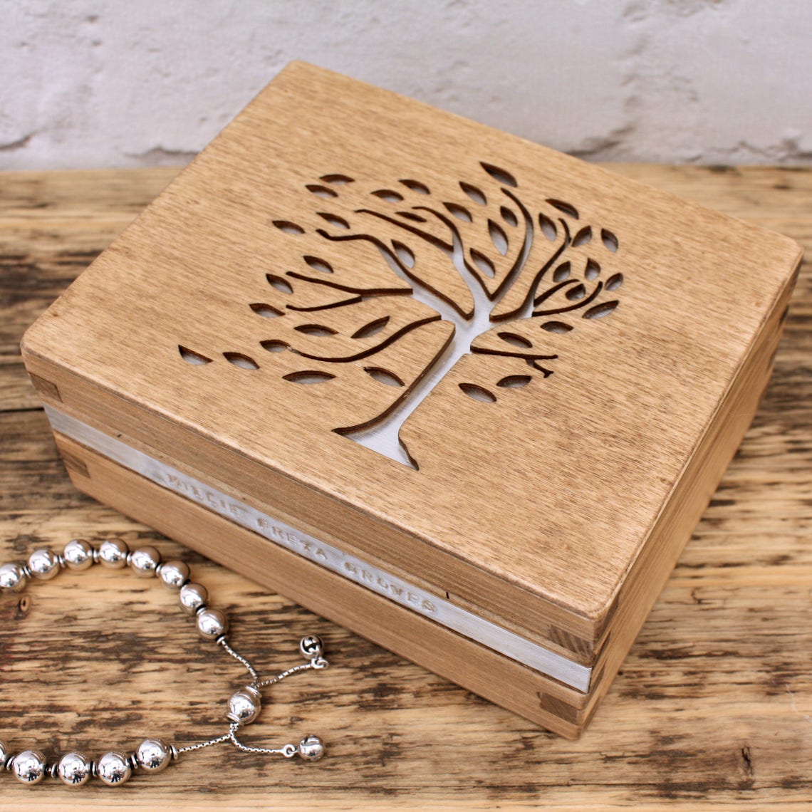 Wooden Tree Filigree Trinket Box Personalised Wooden - Etsy