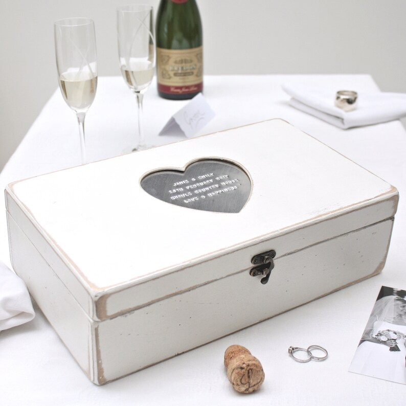 Wooden Heart Keepsake Box Personalised Wedding Gift Memory | Etsy