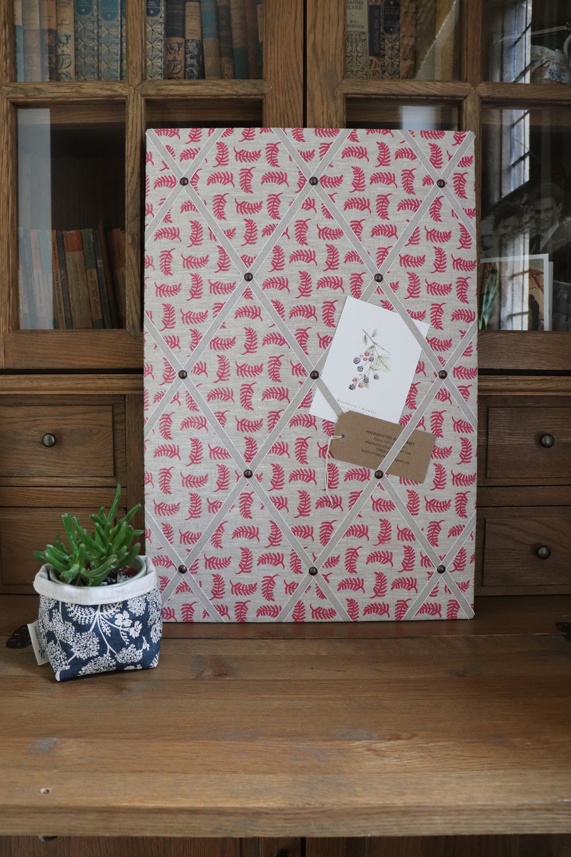 Notice board Grey pinecone linen from Madder Cutch & Co | Etsy