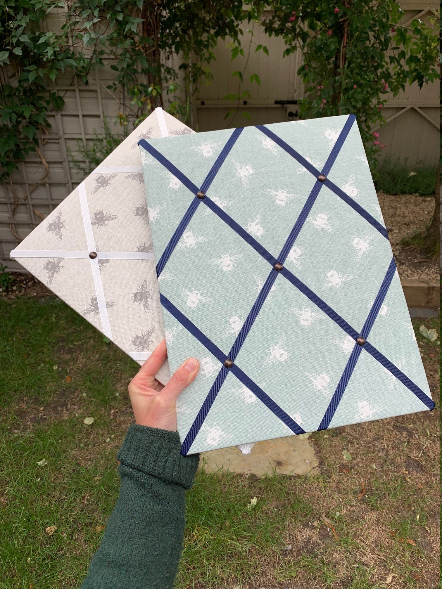 Bee Fabric Notice Board, Memo Board, Beige or Duck Egg - Multiple Sizes ...