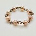 Pink Pearl & Bronze Stackable Chain Ring - Etsy