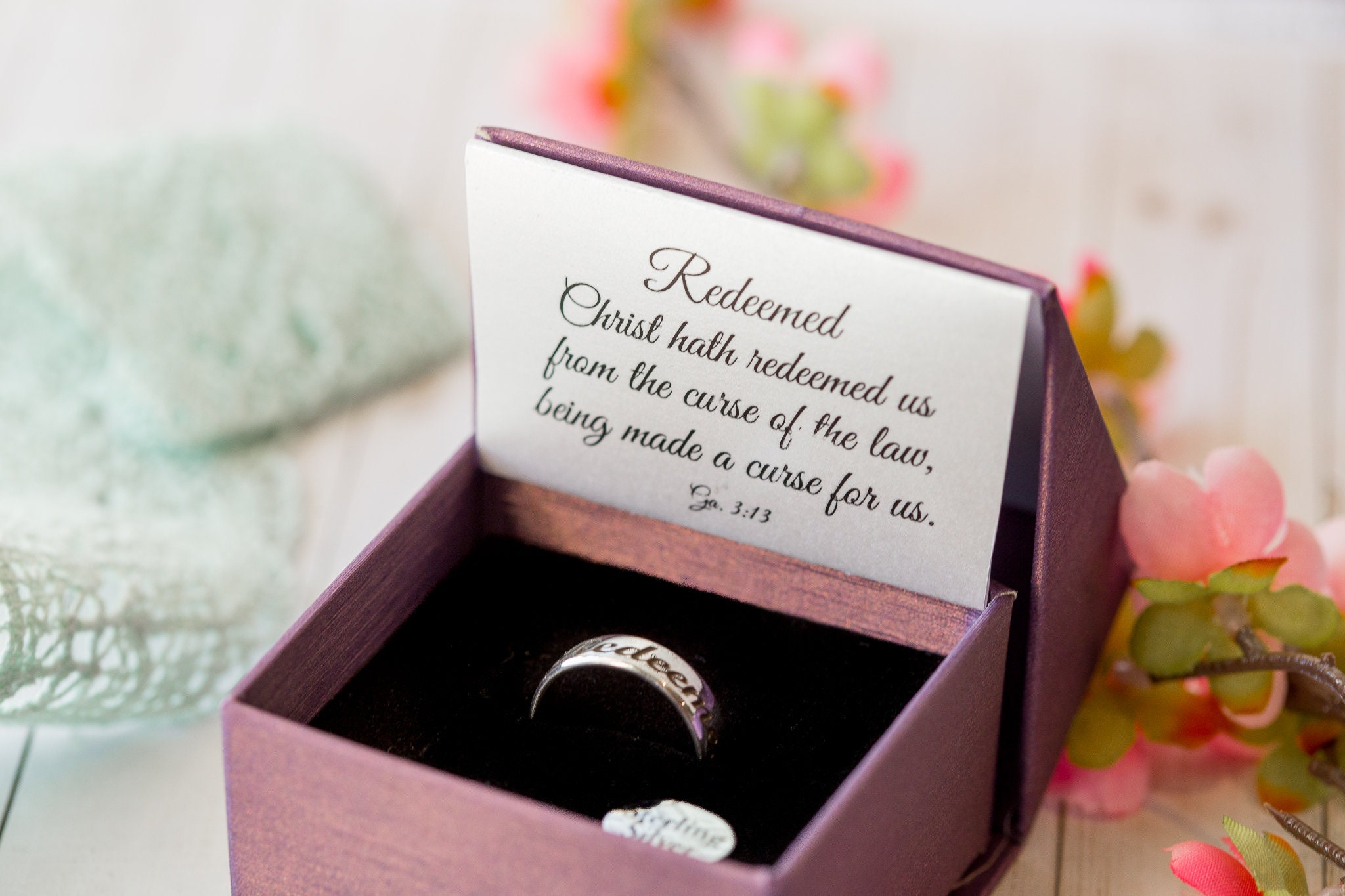 Christian Ring Scripture Ring Redeemed Christian Necklace | Etsy