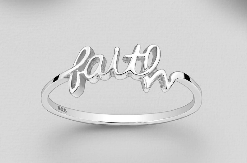 Faith Ring Sterling Silver Faith Ring Christian Ring - Etsy