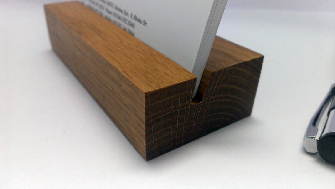 Wood Business Card Holder. Oak Wood Business Card Holder. Wood Paper ...