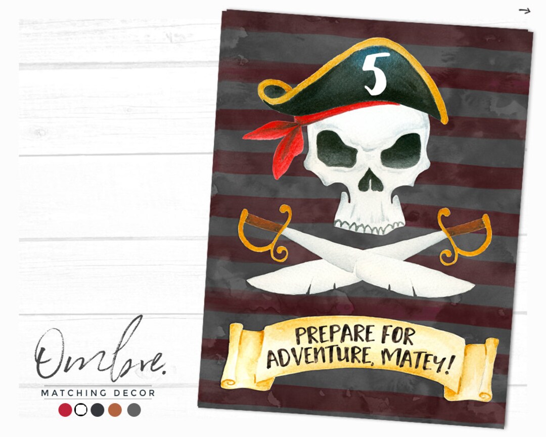 Pirate Party Welcome Sign, Treasure Hunt Birthday Party Decorations ...