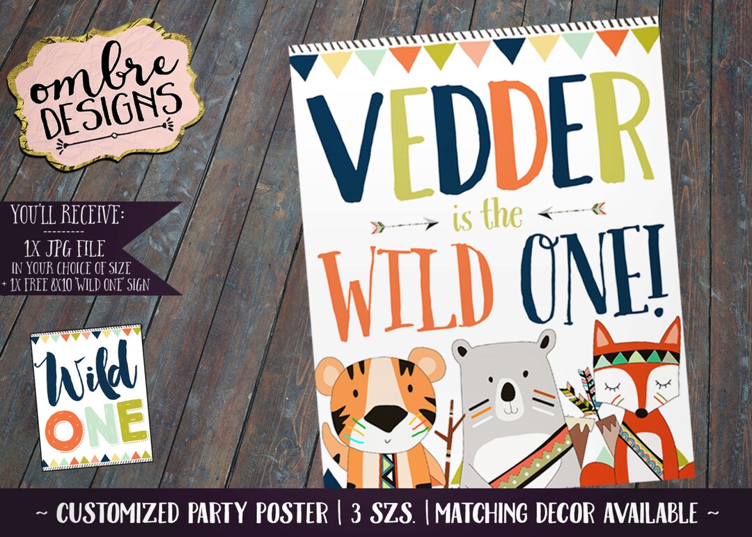 Wild One Birthday Party Sign, First Birthday, Wild One Poster, Birthday ...