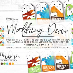 Dinosaur Party Favor Tags | Instant Download - Etsy