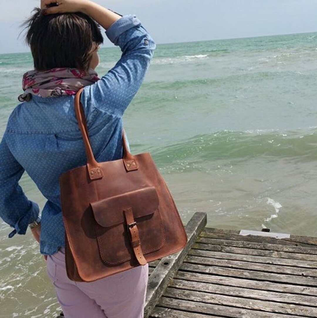 DHL EXPRESS Brown Leather Tote Bag,tote Bag,leather Tote Bag No.10 - Etsy