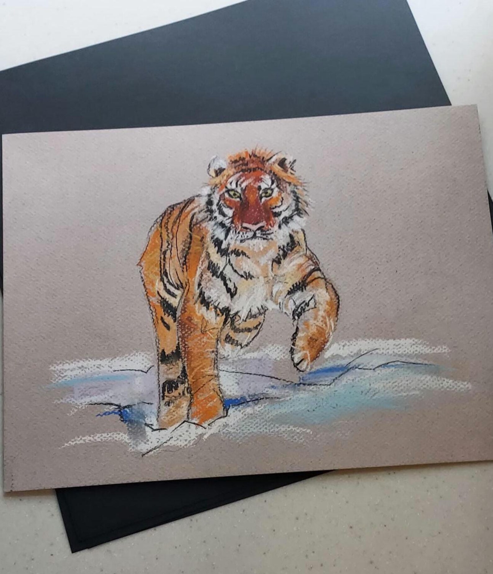 Siberia Tiger Art, Original Pastel Drawing - Etsy