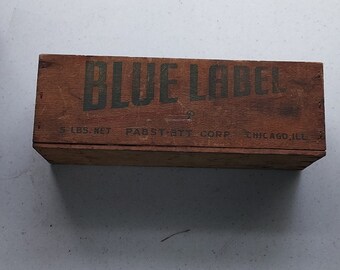 Rustic Wood Cheese Box 5lbs, Blue Label Cheese Drawer Distressed Wooden ...