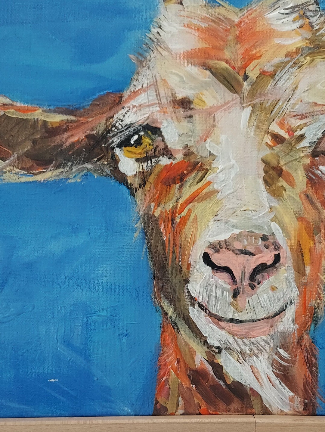 Goat Painting, Acrylic on Stretched Canvas, GOAT, Original Art - Etsy