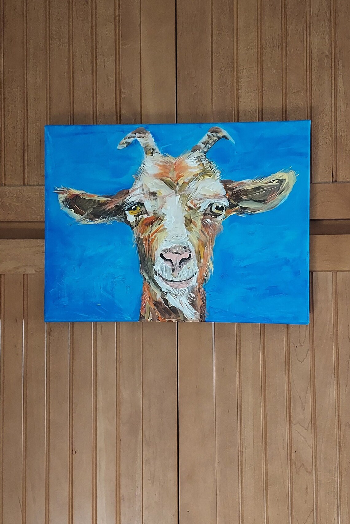 Goat Painting, Acrylic on Stretched Canvas, GOAT, Original Art - Etsy
