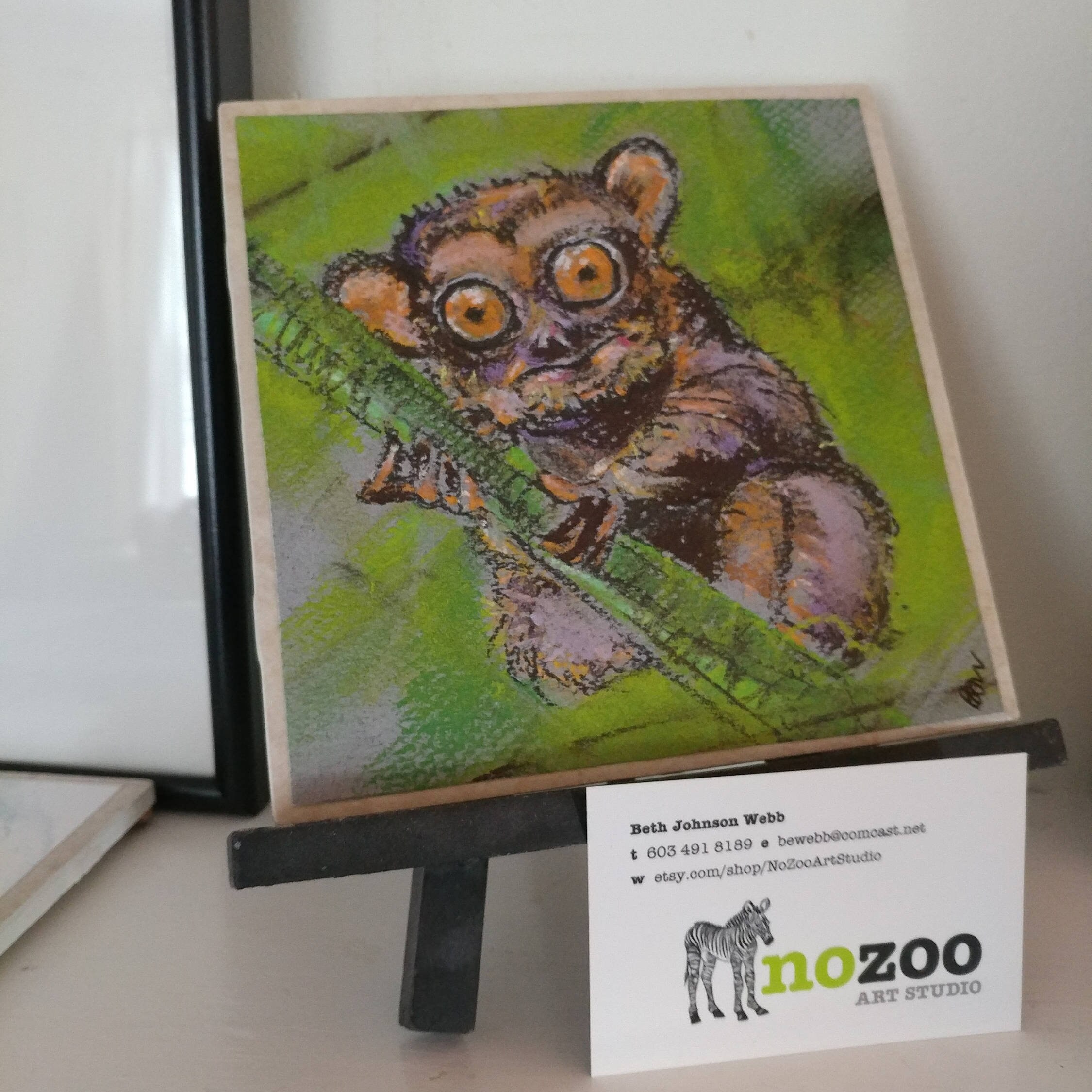 Tarsier Monkey Nozoo Art Tile, Weird Cute Animal Art, Tarsier Ceramic ...