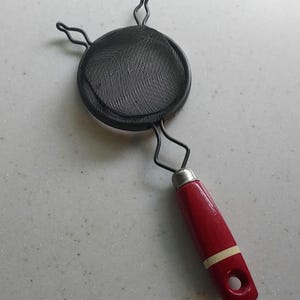 8" Red Handle Kitchen Sieve - Etsy