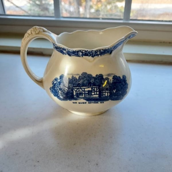 Antique Blue Ware Pitcher - Etsy