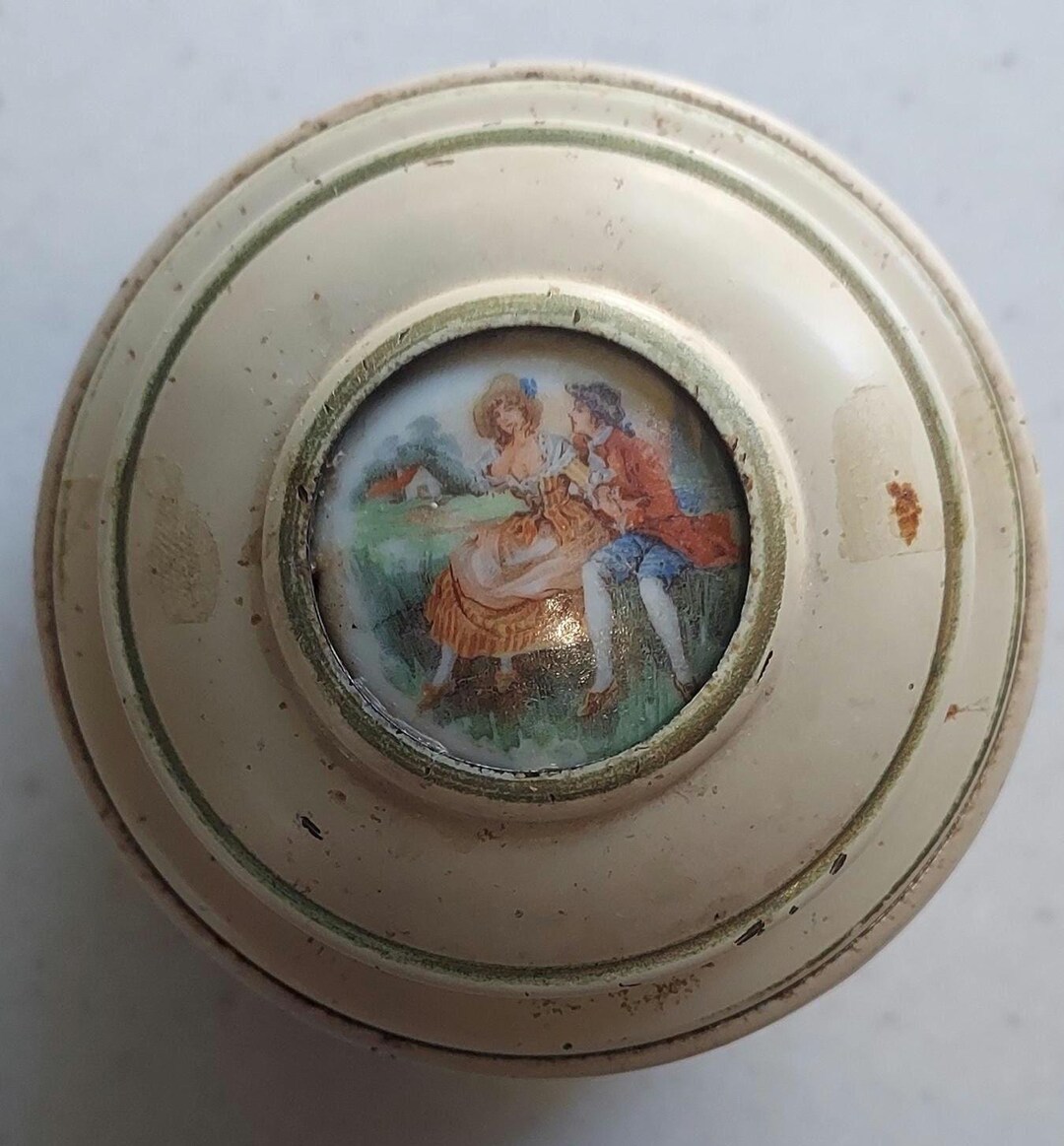 Vintage Musical Powder Box - Etsy