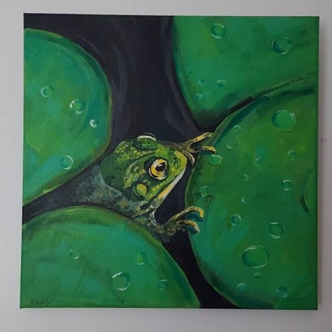 Frog Art, Frog in Water, Frog Painting, Original Frog Art - Etsy