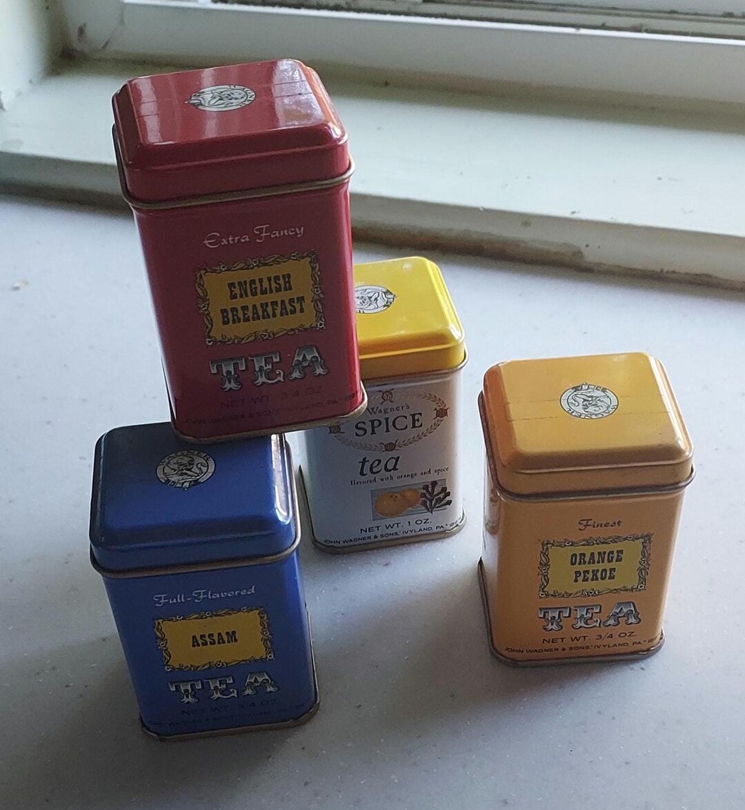 John Wagner & Son's Tea Tins, Set of 4 - Etsy