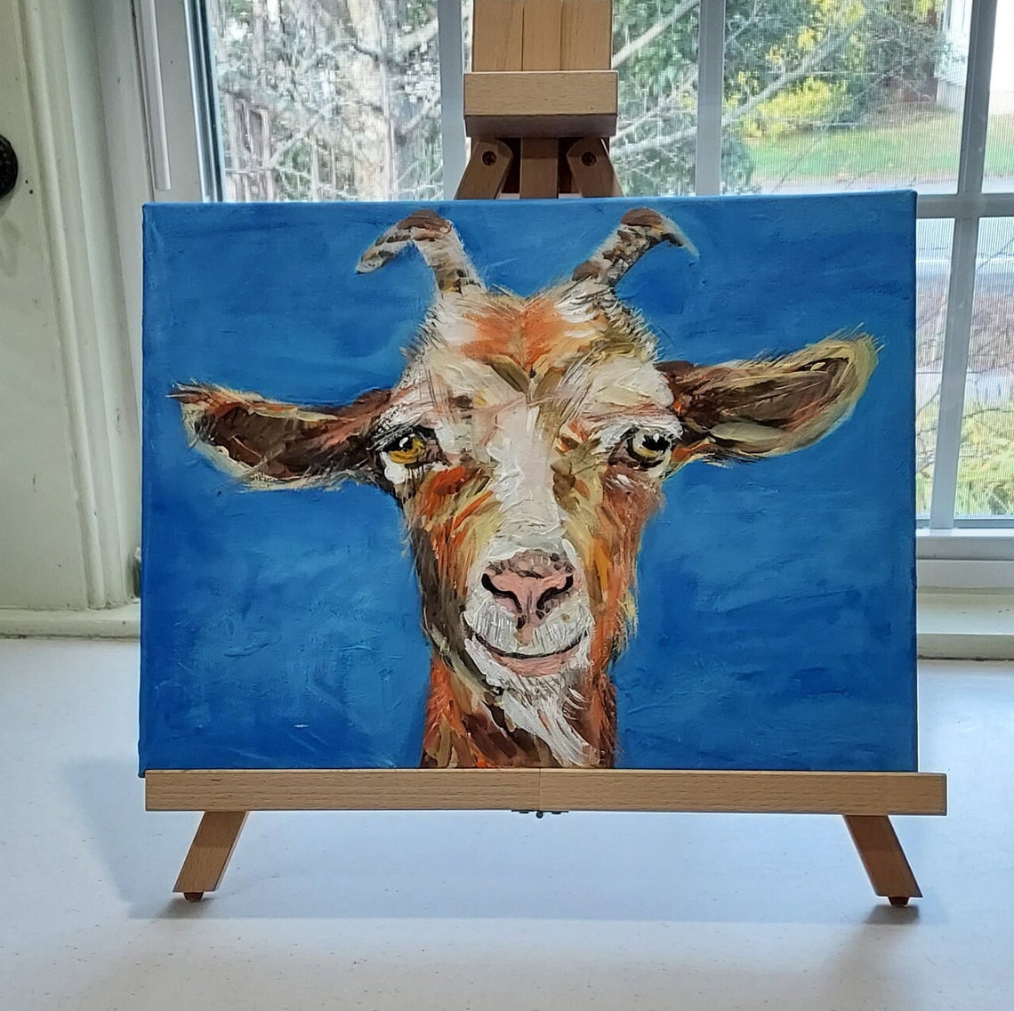 Goat Painting, Acrylic on Stretched Canvas, GOAT, Original Art - Etsy