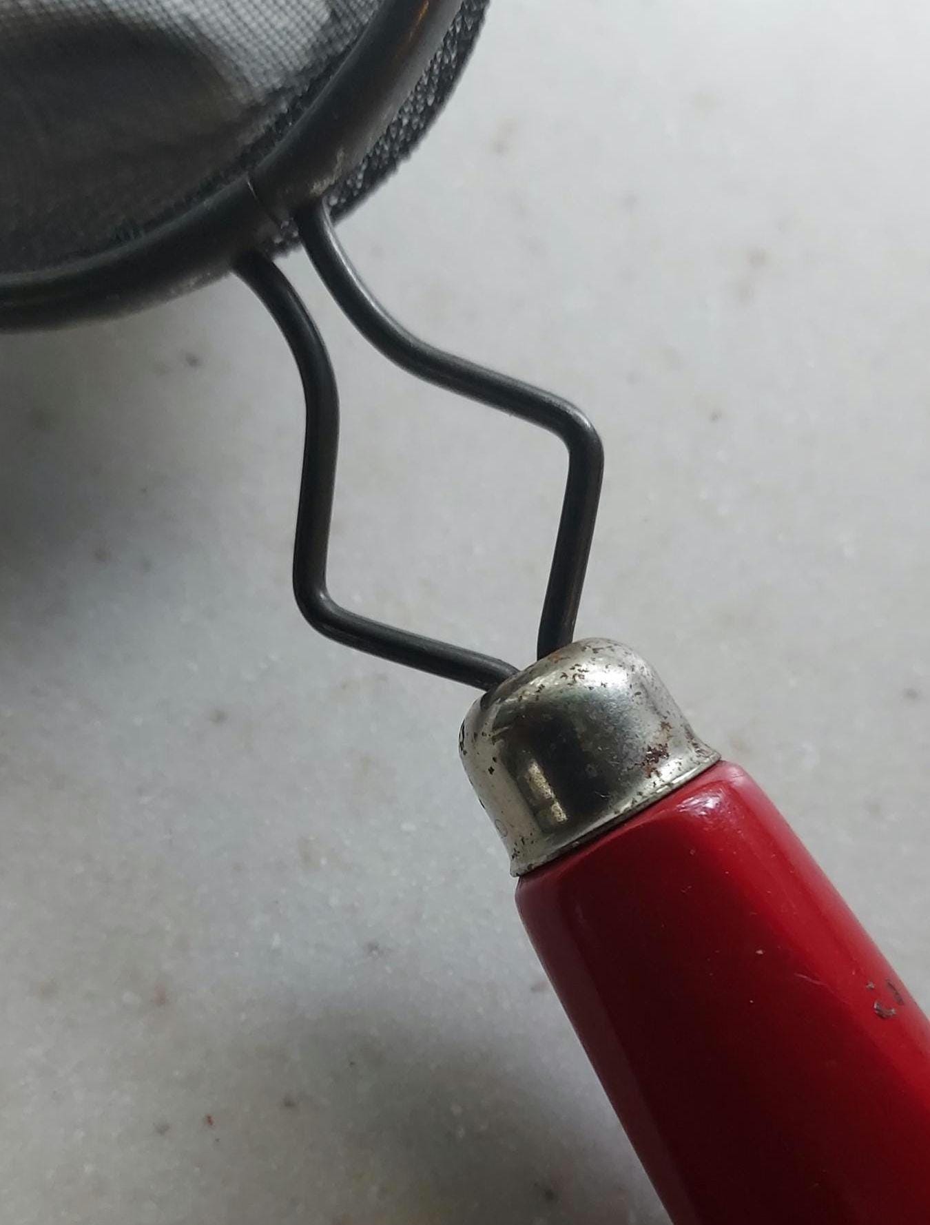 8" Red Handle Kitchen Sieve - Etsy