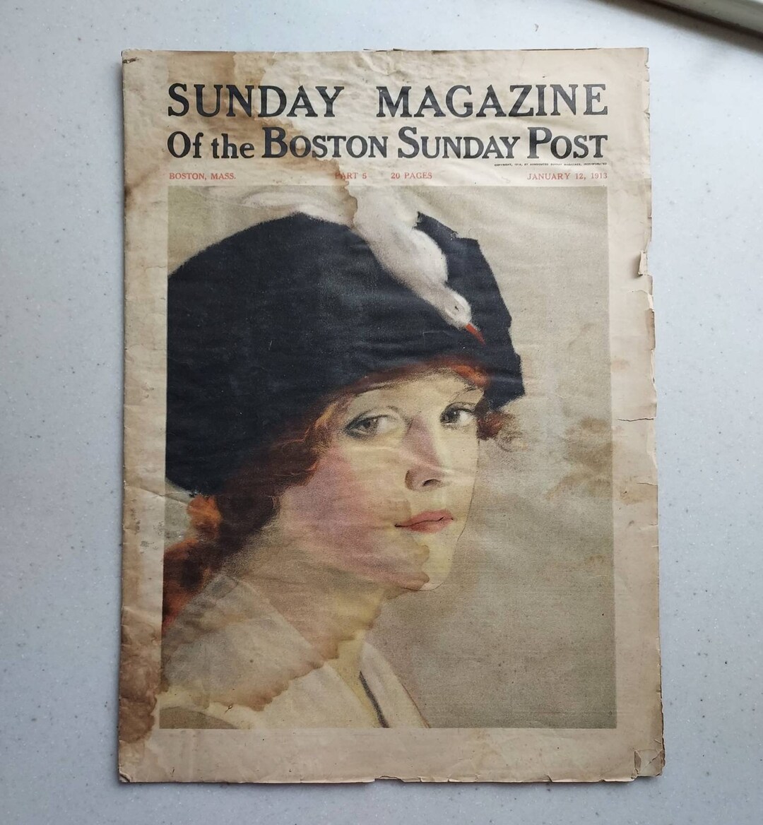 January 12, 1913 Sunday Magazine of the Boston Sunday Post - Etsy