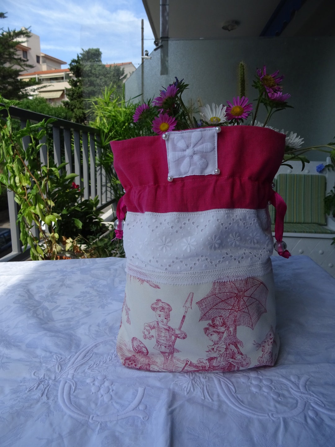 Pochon Sac à Linge Rangement Lingerie Patchwork Toile De - Etsy