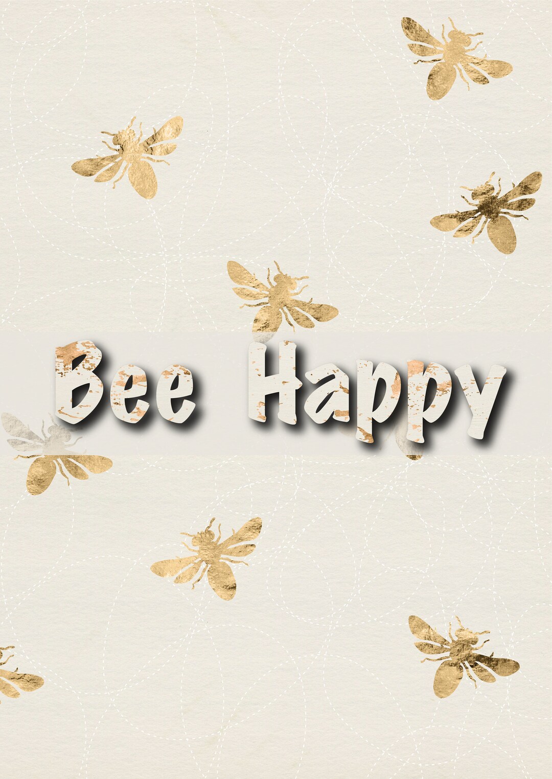 BEE Happy A4 Card, Art, Wall Art, Frame Art, Prints - Etsy