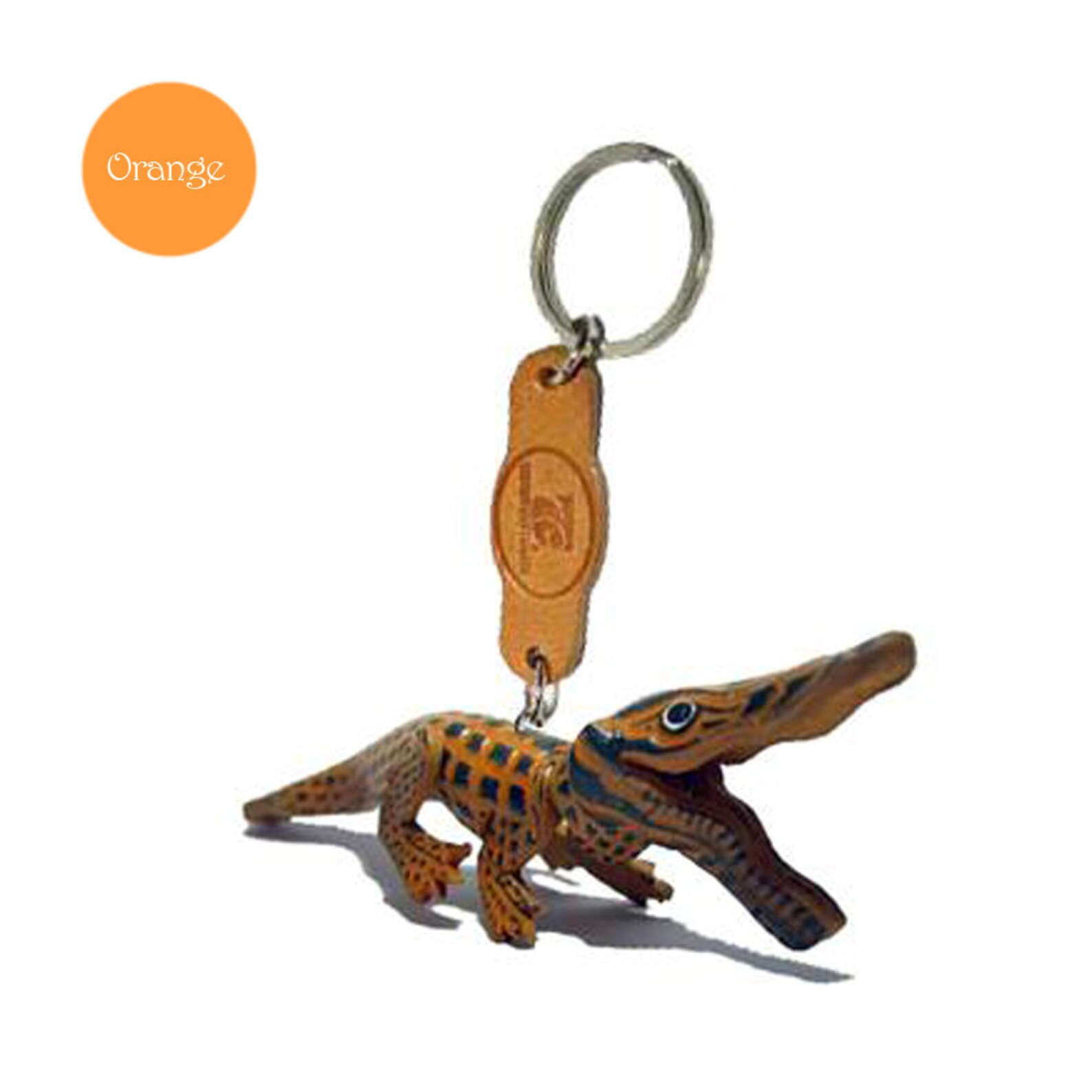 Handmade Leather Crocodile Keychain, Animal Keyring Charm - Etsy