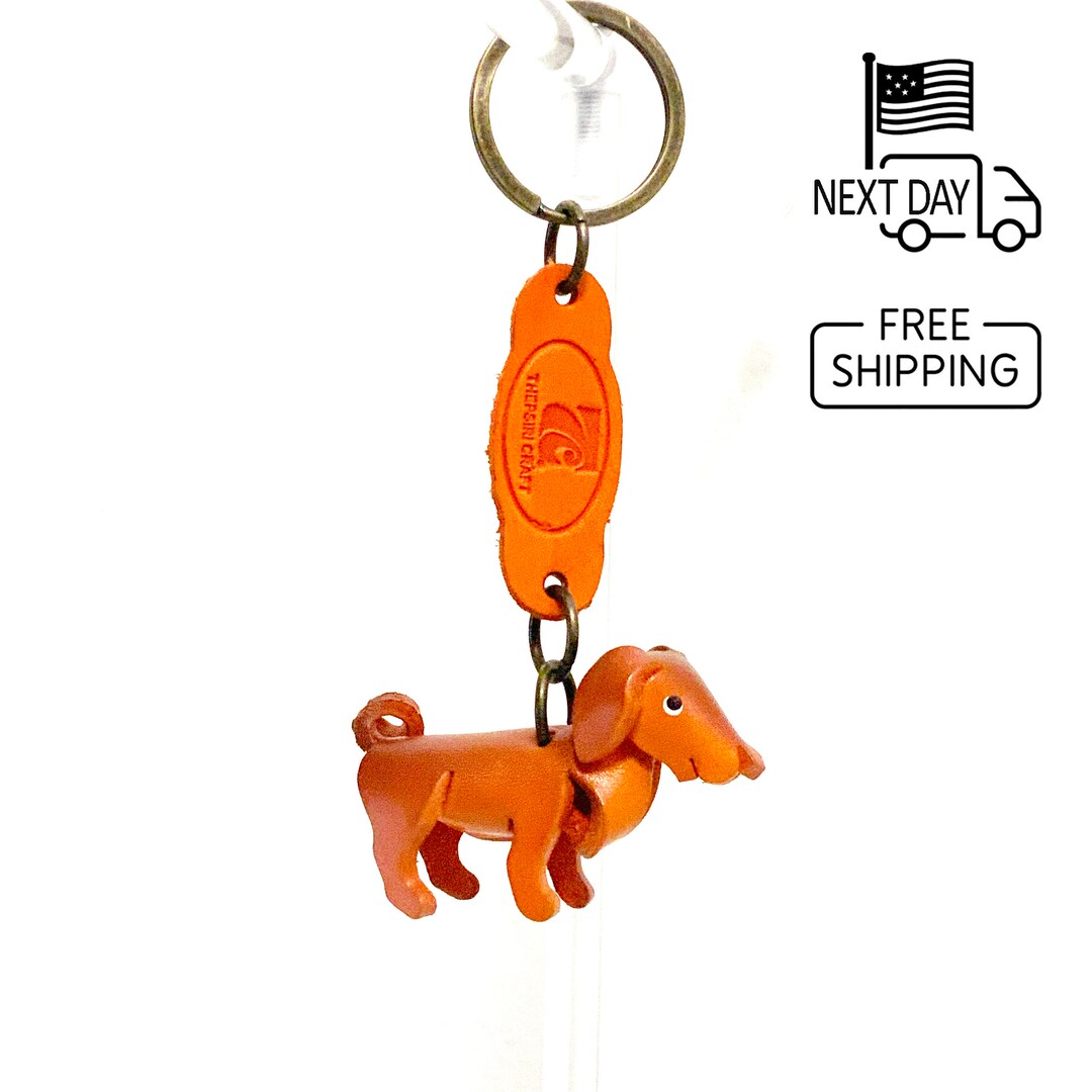 LABRADOR RETRIEVER Keyring, Leather Animal Keychain, Personalized Key ...