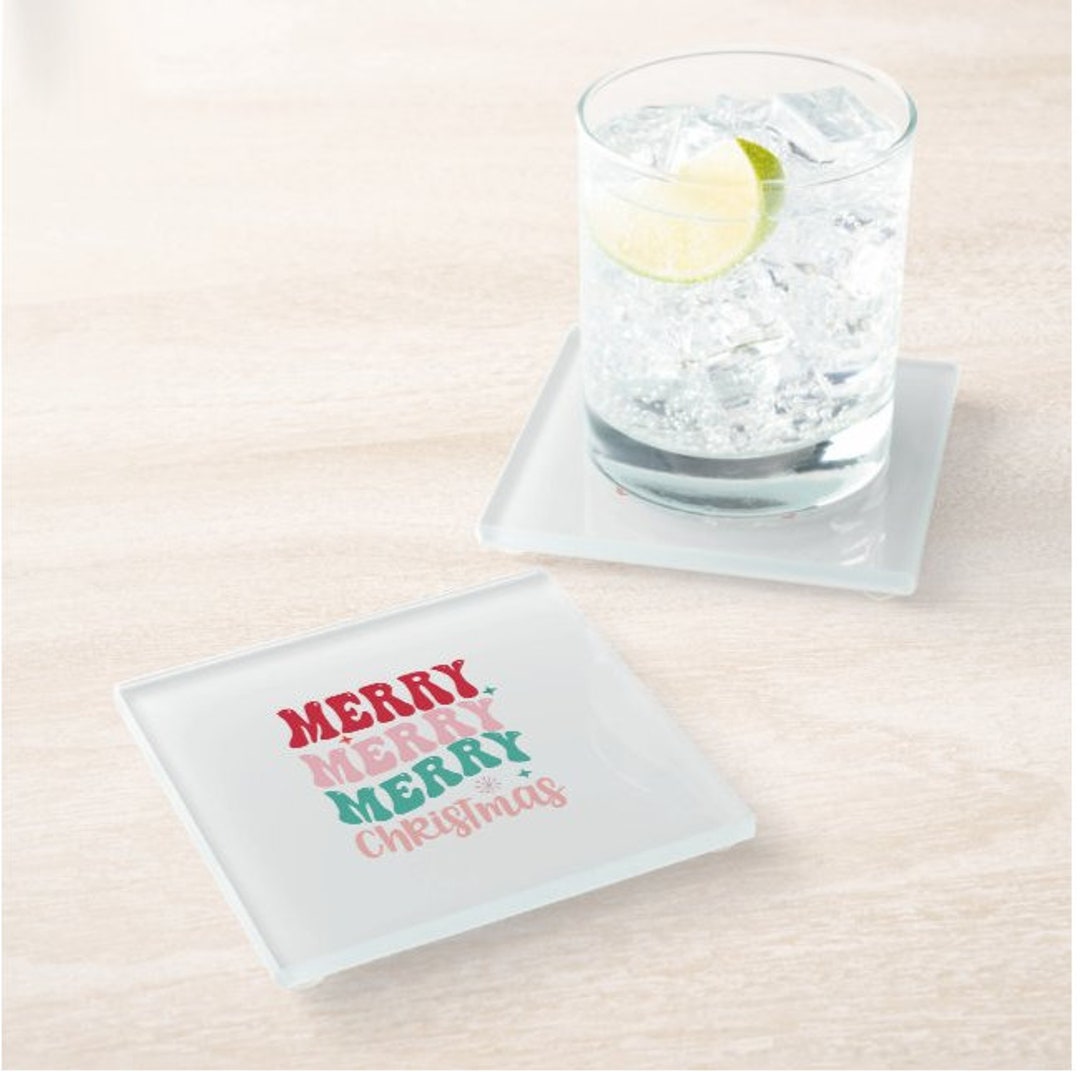 Christmas Coasters, Merry Merry Christmas Coasters, Original Watercolor ...