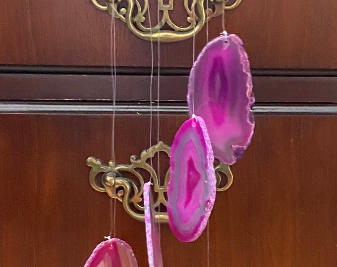 Pink Agate Slab Wind Chime - Etsy