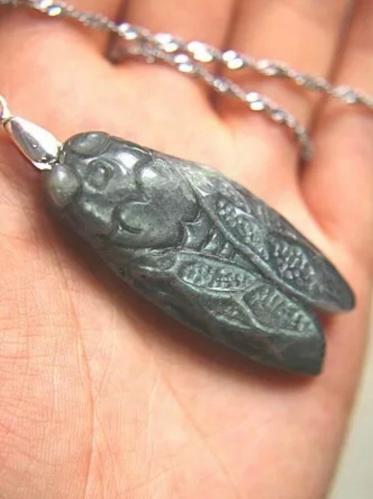 Craft Supplies & Tools 23g Labradorite Carved Cicada Necklace A9226 ...