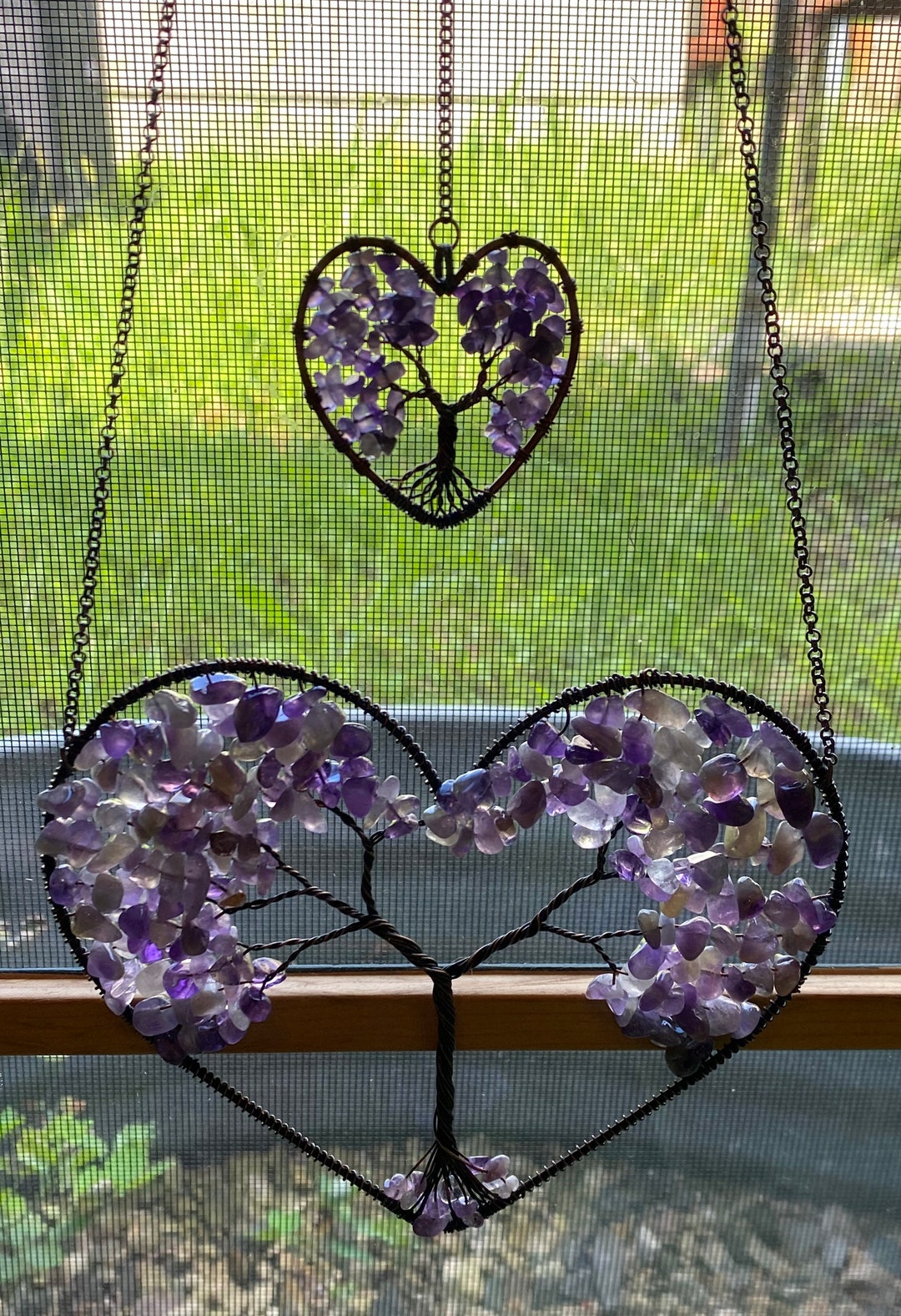 Tree of Life Amethyst Stone Window Wall Hanging - Etsy