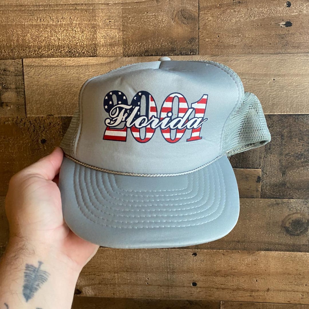 Florida Double Snapback Hat True Vintage 2001 Foam Front Rope Cap ...