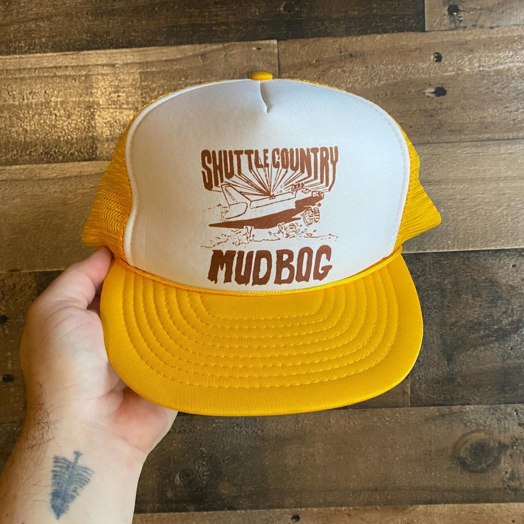 Shuttle Country Mud Bog Snapback Hat Foam Front Rope Cap Trucker Yellow ...