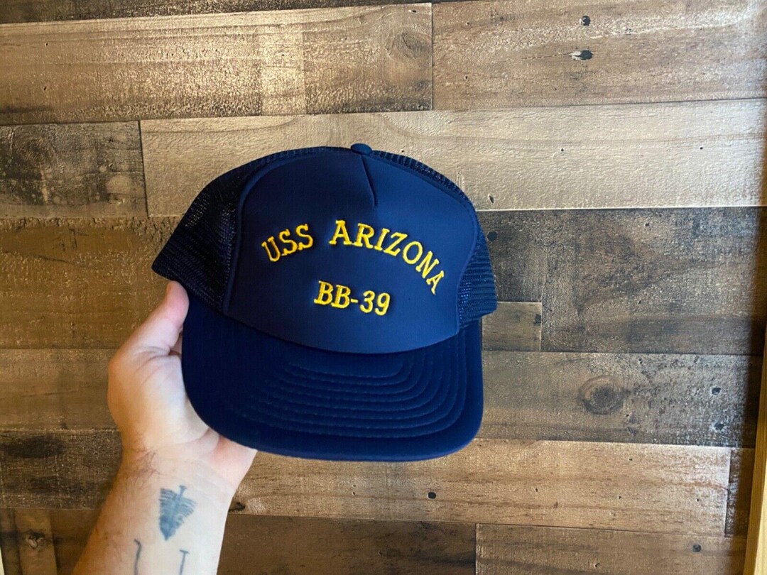 USS Arizona BB-39 Snapback Hat Foam Front Cap Naval Battleship Navy ...