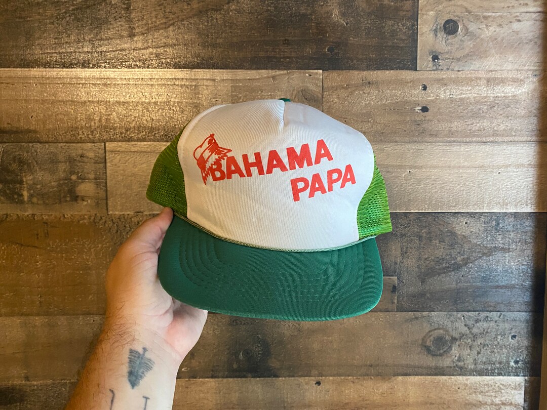 Bahama Papa Snapback Hat Foam Front Thin Rope Cap 3D Puff Print Trucker ...
