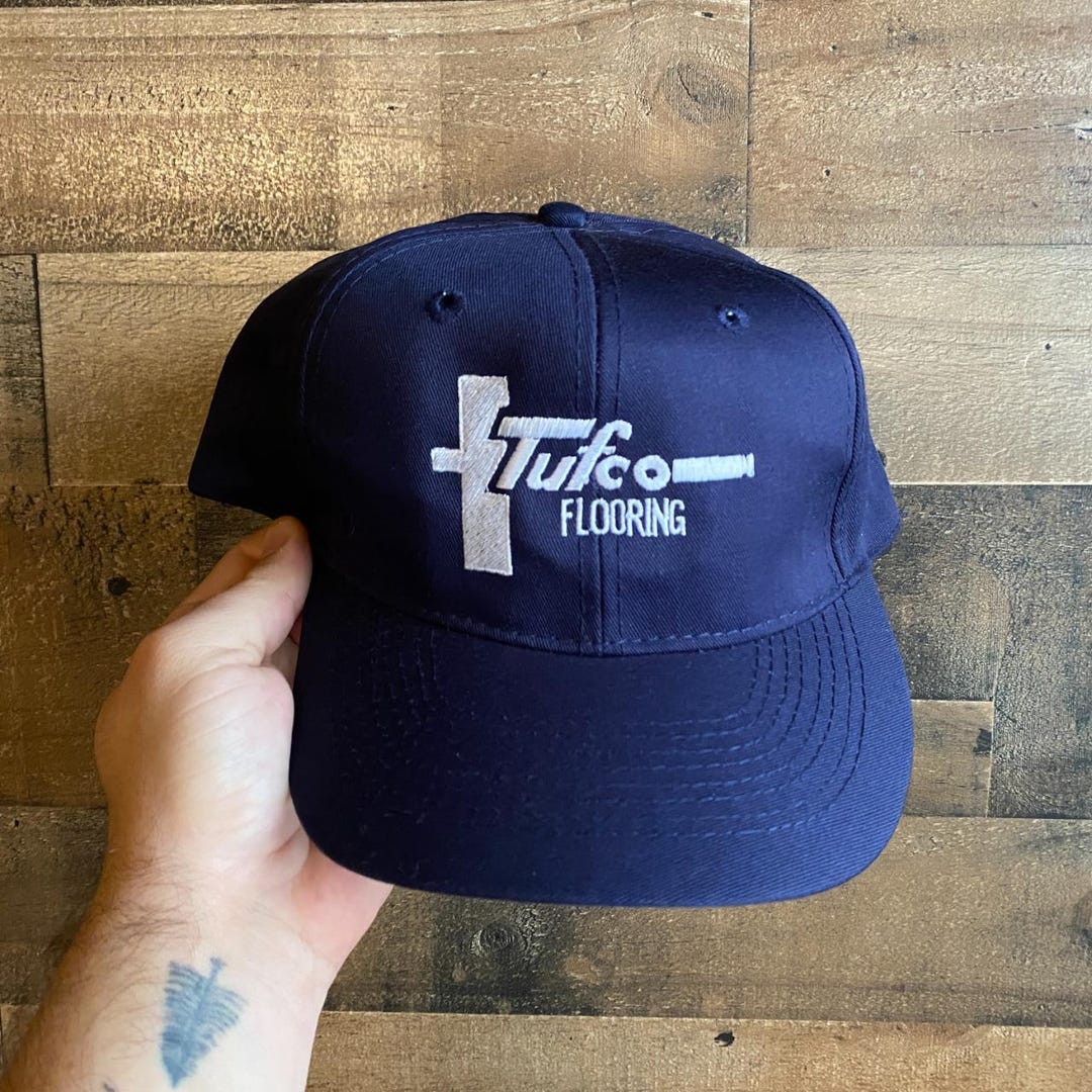 Tufco Flooring Snapback Hat Cap Drains Epoxy Navy Blue White Adult Mens ...