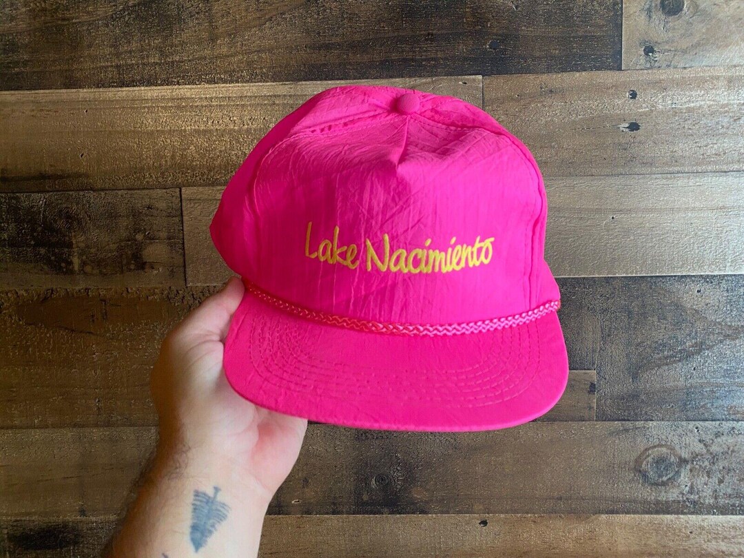 Lake Nacimiento Snapback Hat Hot Pink Rope Cap San Luis Obispo 3D Puff ...