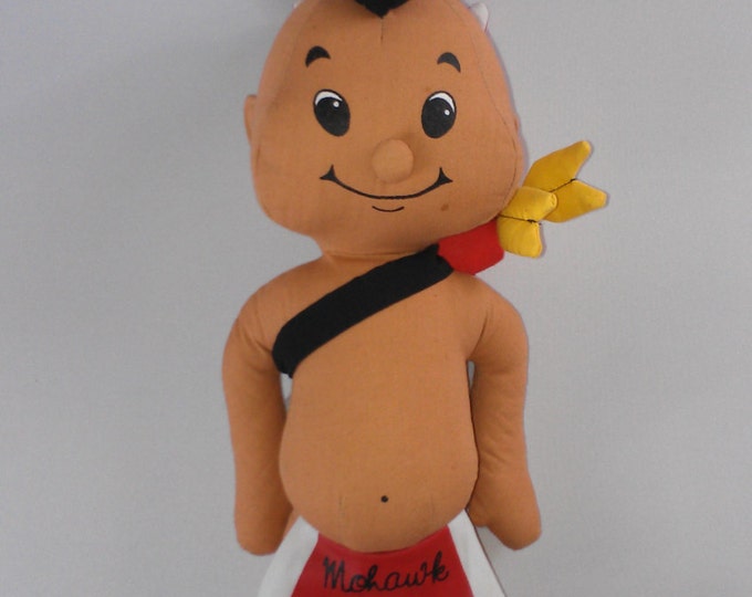 Mohawk Indian Stuffed Doll Plush 1993 Handmade 15 Screen - Etsy