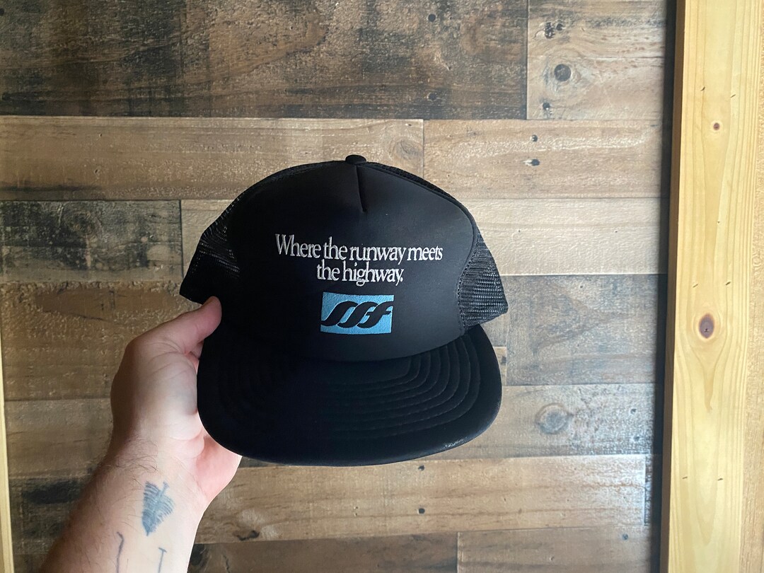 Where the Runway Meets the Highway Snapback Hat Foam Front Cap 3D Puff ...